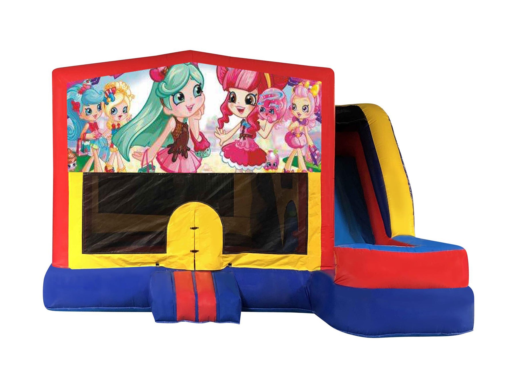 Shopkins Medium External Slide Jumping Castle – Funtime Party Hire