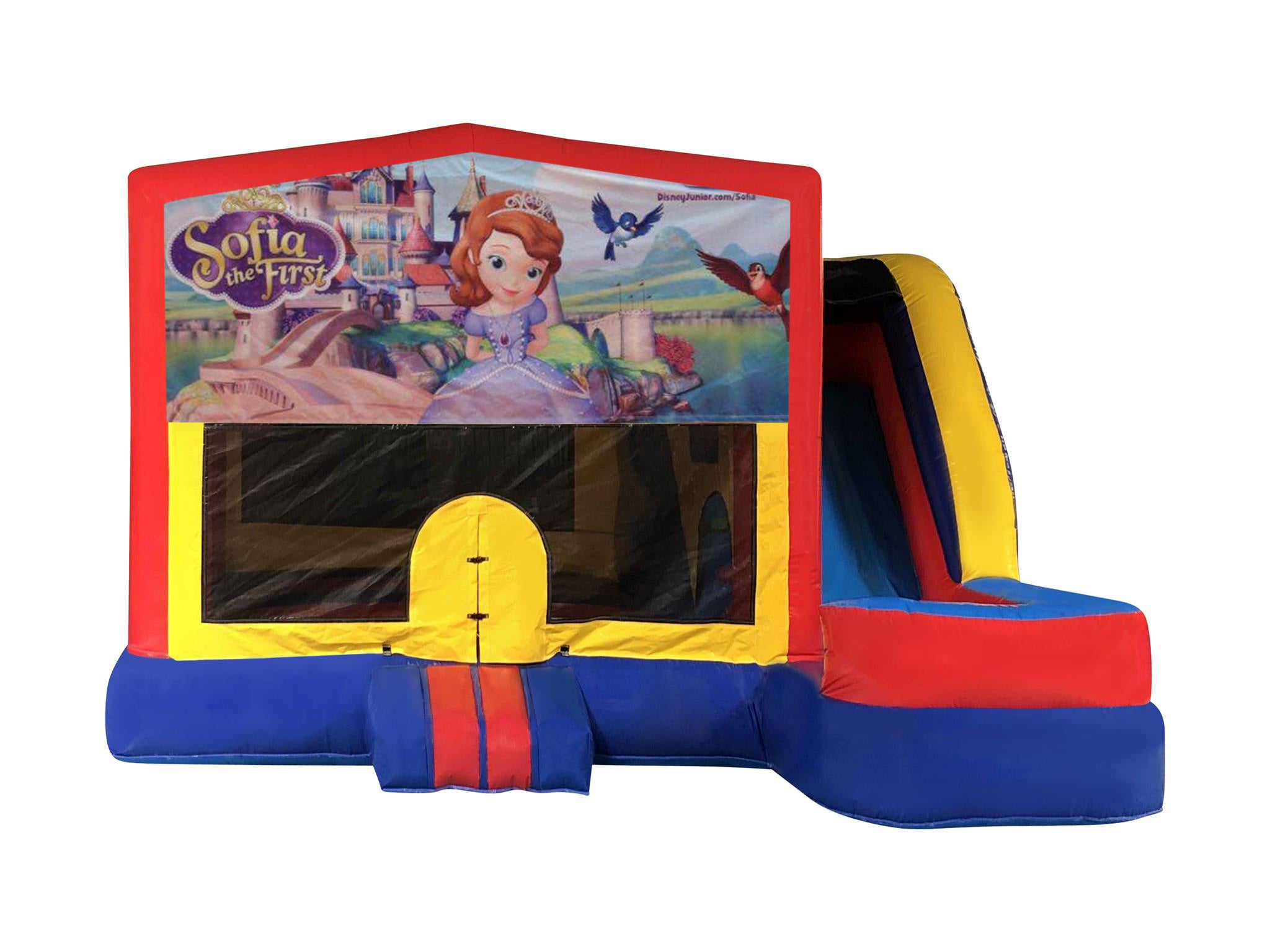 Sofia The First Medium External Slide Jumping Castle – Funtime Party Hire