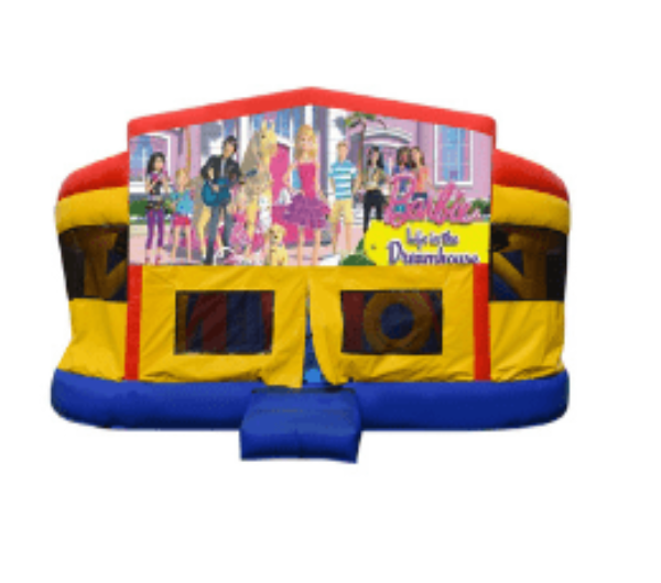 Barbie Double Super Drop Combo Jumping Castle – Funtime Party Hire