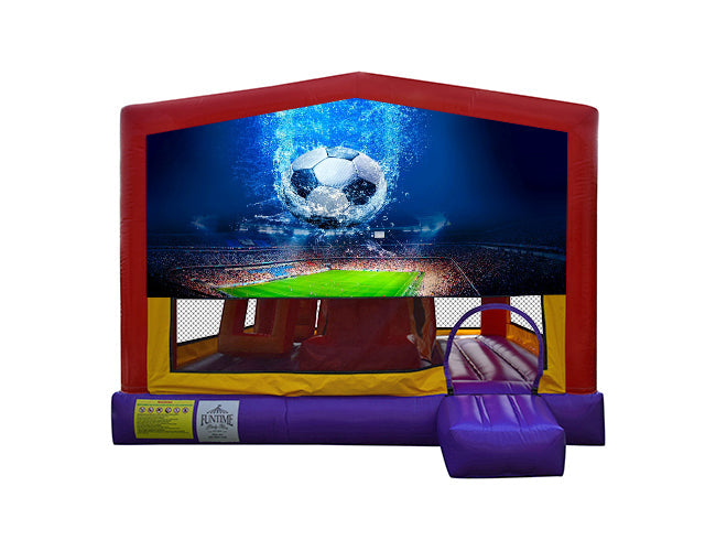 Soccer Extra Large Obstacle Combo Jumping Castle – Funtime Party Hire