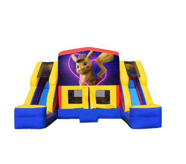 Detective Pikachu Double Mega Combo Jumping Castle – Funtime Party Hire
