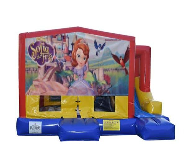Sofia the First Small External Slide Jumping Castle – Funtime Party Hire