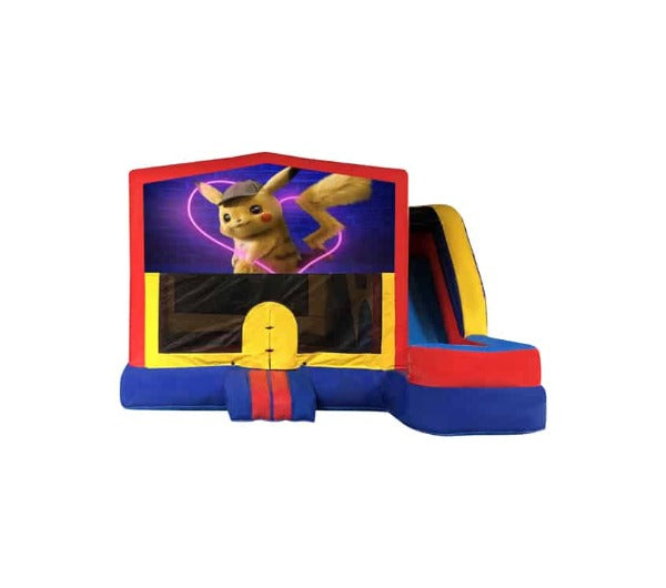 Detective Pikachu Medium External Slide Jumping Castle – Funtime Party Hire
