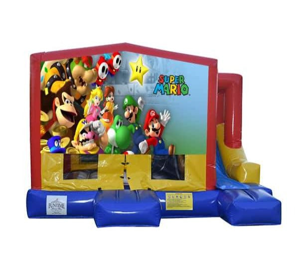 Super Mario Small External Slide Jumping Castle – Funtime Party Hire