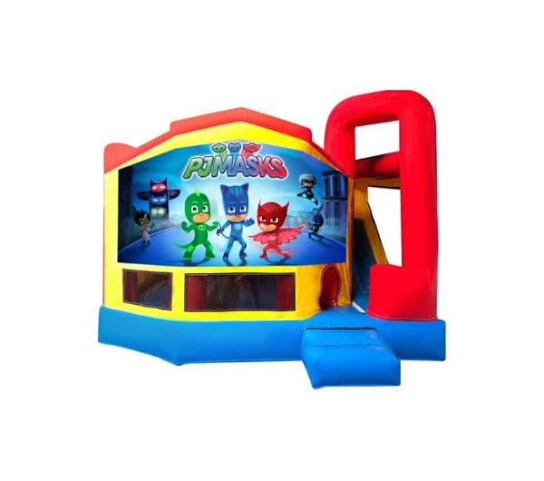PJ Masks Medium Internal Slide Jumping Castle – Funtime Party Hire