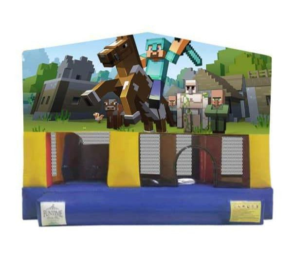 Minecraft Small Slide Jumping Castle – Funtime Party Hire